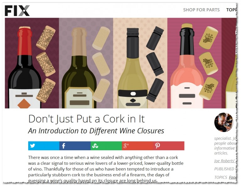 Putting More Than A Cork In It (Talking Alternative Wine Closures For Fix.com) | 1 Wine Dude